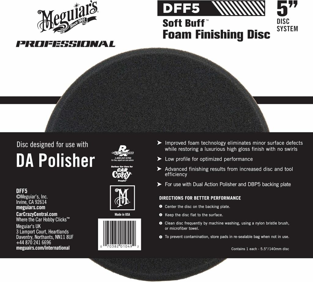 DA Foam Finishing Disk 5", DFF5- For Applying Waxes and Sealants - For ...